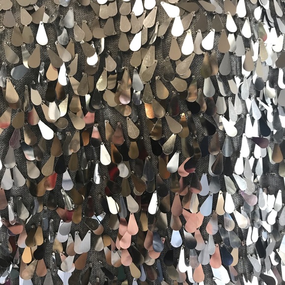 Michael Kors | Sweaters | Michael Kors Silver Sequin Sweater Xs | Poshmark